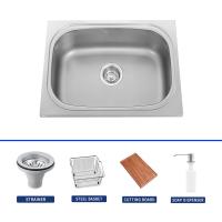 China Undermount Stainless Steel Single Bowl Sink With Waste Accessories Up To You Required for sale
