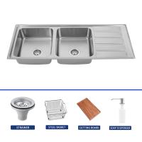 China Sleek Stainless Steel Double Bowl Sink Corrosion Resistance for sale