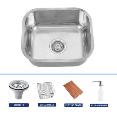 China Stainless Steel Single Bowl Sink With Square Design / Up To You Required Overflow for sale