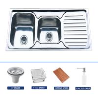 China OEM Dimensions Stainless Steel Top Mount Apron Sink With 3 Faucet Holes for sale