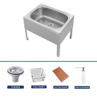 China Durable Stainless Steel Single Bowl Sink With Black Finish / Drainer for sale
