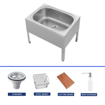 China Durable Stainless Steel Single Bowl Sink With Black Finish / Drainer for sale