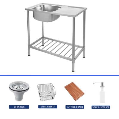 China Stainless Steel SS Single Bowl Kitchen Sink For OEM Specifications for sale