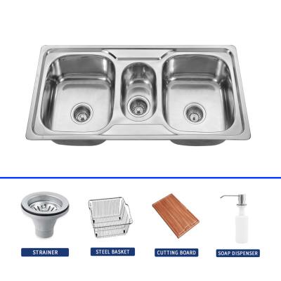 China Topmount Stainless Steel Double Bowl Sink Add Convenience To Your Kitchen for sale
