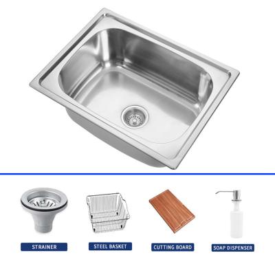 China Stainless Steel Kitchen Sink With Cutting Board And Basket for sale