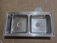 China Big Size Equal Bowl Kitchen Stainless Steel Double Bowl Sink for sale