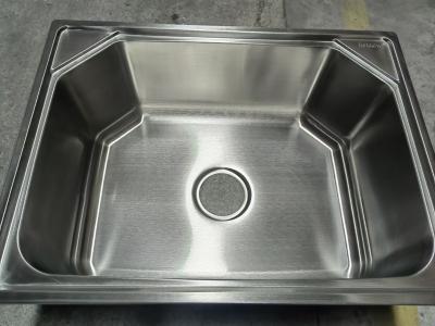 China Top Mount Big Hexagon Stainless Steel Single Bowl Sink Above Counter for sale