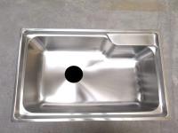 China One Piece Rectangular Polished Stainless Steel Single Bowl Sink for sale