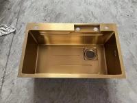China Rectangular Bowl Shape Top Mount Stainless Steel Sink Satin Finish Heavy-duty for sale