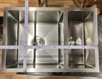 China Stainless Steel Double Bowl Sink Basket Drainer Center Drain Placement Included Accessories Basket for sale