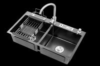 China 2 Drain Kitchen Sink Double Bowl for Modern Homes and Households for sale