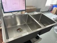 China Drainer Accessories Included Stainless Steel Double Bowl Sink with Sound Dampening Black Finish for sale