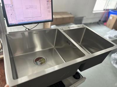 China Drainer Accessories Included Stainless Steel Double Bowl Sink with Sound Dampening Black Finish for sale