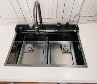 China 18 Gauge Handmade Kitchen Sink With Rear Or Center Drain Placement 220mm Bowl Depth for sale