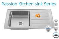 China Modern Rear Drain Placement Kitchen Sink With Drainboard for Contemporary Kitchens for sale