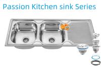 China 1200 X 500 Mm Apron Stainless Steel Kitchen Sink with 0.6mm/0.8mm/1.0mm Thickness and Product Size for sale