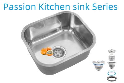 China Porcelain Small bowl Undermount Stainless Steel Kitchen Sink farm hotel for sale