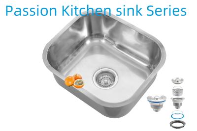 China sus304 Counter Basin Single Bowl Undermount Stainless Steel Kitchen Sink for sale