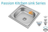 China Modern Design Style Topmount Kitchen Sink featuring 3.5 Inch Drain Opening and Rectangular Bowl Shape for sale