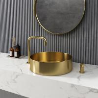 China Luxury Round Stainless Steel Water Basin Premium 304 Grade 41x41cm Artisan Bathroom Sink for sale