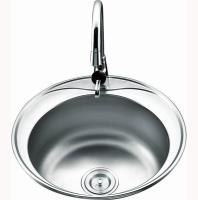 China Russian Style Brushed Round Single Bowl Kitchen Sink With Faucet 5151 4949 for sale