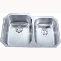 China 20 Guage Kitchen Stainless Steel Double Bowl Sink 32'' X 20'' for sale