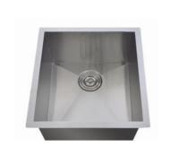 China 304 Grade Single Bowl Square Handmade Kitchen Sink 400*400*200mm for sale