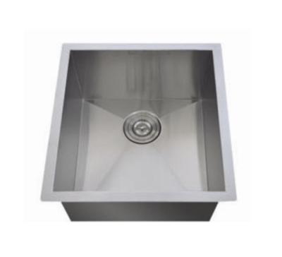 China 304 Grade Single Bowl Square Handmade Kitchen Sink 400*400*200mm for sale