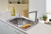 China Square Polish Silver Stainless Steel Single Bowl Sink With Wood Cutting Board for sale