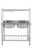 China Chromium Brushed Stainless Steel Basin With Stand 0.8mm for sale