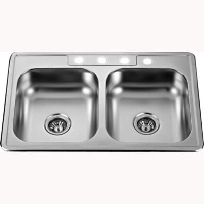 China SUS304 Stainless Steel Kitchen Sink With Center Drain Placement Drainer Accessories for sale
