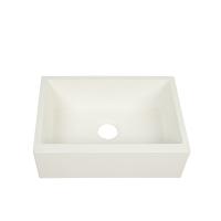 China 3-1/2'' Matte White Farmhouse Sink  80% Quartz Crystals Single Basin Sink for sale