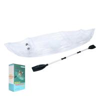 China 2-Person Inflatable PVC Kayak Folding Fishing Boat Thickened Assault Boat Transparent Outdoor Wading Rubber Boat for sale