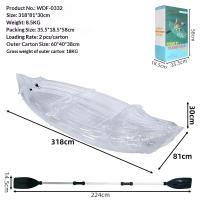 China 2-Person Inflatable PVC Kayak Folding Fishing Boat Thickened Assault Boat Transparent Outdoor Wading Rubber Boat for sale