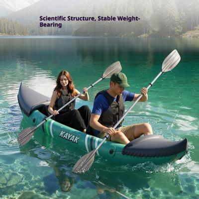China Outdoor Inflatable PVC Kayak for Two People 3.1-4m Length 163kg Capacity Thickened Abrasion-resistant Fishing Adjustable Seats for sale