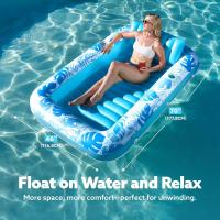 China PVC Inflatable Floating Bed ,water Floating Bed with Backrest, Swimming Pool and Beach Dual Use Inflatable Floating Mattress Bed for sale