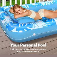 China PVC Inflatable Floating Bed ,water Floating Bed with Backrest, Swimming Pool and Beach Dual Use Inflatable Floating Mattress Bed for sale