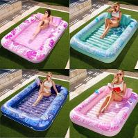 China PVC Inflatable Floating Bed ,water Floating Bed with Backrest, Swimming Pool and Beach Dual Use Inflatable Floating Mattress Bed for sale