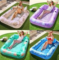 China PVC Inflatable Floating Bed ,water Floating Bed with Backrest, Swimming Pool and Beach Dual Use Inflatable Floating Mattress Bed for sale