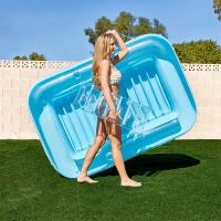 China Inflatable Floating Raft with Cup Holder, Tanning Pool Lounge Chair, Beach Sunbathing Pool,  Inflatable Transparent Floating Bed for sale
