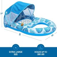China PVC Inflatable Sunshade Floating Bed Canopy Pool Lounge Chair Detachable Floating Raft Backrest Hollow-Design for Beach Water for sale