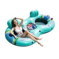 China Custom Inflatable Floating Raft Double Lounge Chair Mesh Water Float Bed Pool Mattress for sale