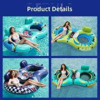 China Custom Inflatable Floating Raft Double Lounge Chair Mesh Water Float Bed Pool Mattress for sale