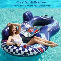 China Custom Inflatable Floating Raft Double Lounge Chair Mesh Water Float Bed Pool Mattress for sale