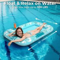 China Customized Summer Inflatable Black Floating Bed Outdoor Swimming Pool Sunbathing Lounge Chair Foldable Inflatable Floating Raft for sale