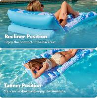 China Cross-border PVC Inflatable Raft Cup Holder Backrest Hollow-Design Floating Bed Tropical Leaf Patterned Beach Water Mattress for sale