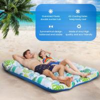 China PVC Inflatable Double Hole Floating Raft with Pillow, Customized Hollow Floating Bed, Inflatable Swimming Pool Floating Mat for sale