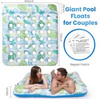 China PVC Inflatable Double Hole Floating Raft with Pillow, Customized Hollow Floating Bed, Inflatable Swimming Pool Floating Mat for sale