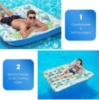China PVC Inflatable Double Hole Floating Raft with Pillow, Customized Hollow Floating Bed, Inflatable Swimming Pool Floating Mat for sale