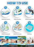 China PVC Inflatable Double Hole Floating Raft with Pillow, Customized Hollow Floating Bed, Inflatable Swimming Pool Floating Mat for sale